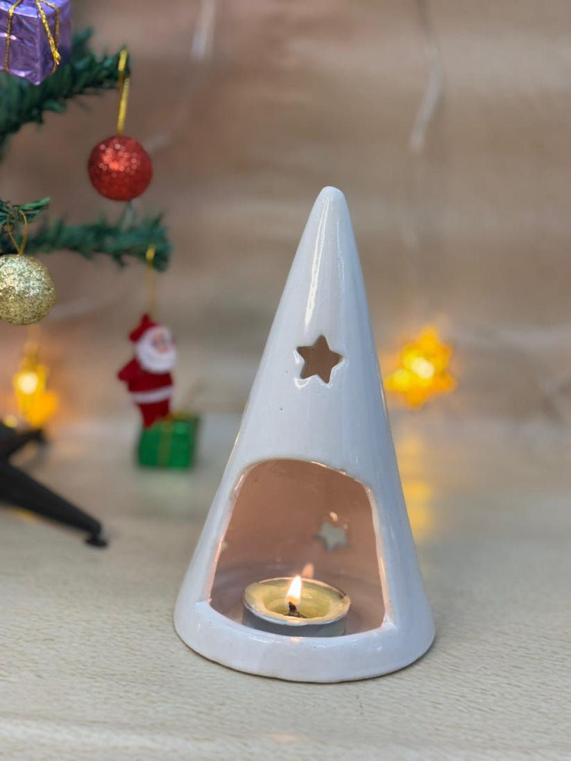 Holiday Star Tealight Tree-White – House of Ceramics